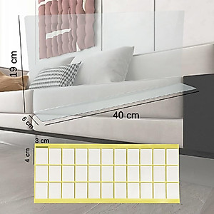 Rictine 8 Pack Clear Toy Blockers for Furniture, 16" L x 7.5" H Under Bed Blocker for Pets, Adjustable Gap Bumper Under Couch Blocker, Stop Things from Going Under Couch Sofa Bed with Strong Adhesive