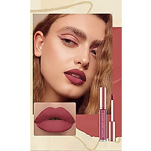 BestLand 12Pcs Matte Liquid Lipstick + Lip Liner Pens Set, One Step Lips Makeup Sets Pigment Velvety Nude Lip Stain Waterproof Long Wear Lip Gloss Make up Gift Set (Set B)