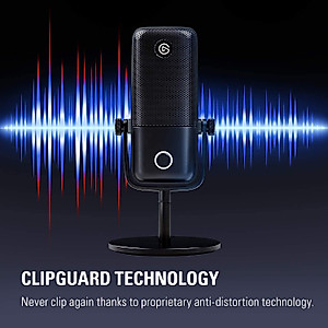 Elgato Wave:1 - Premium Cardioid USB Condenser Microphone for Streaming, Gaming, Home Office, Free Mixer Software, Sound Effect Plugins, Anti-Distortion, Plug & Play, Mac/PC, Stream Deck compatible