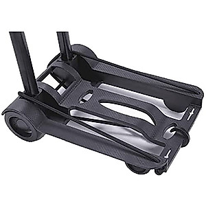 RShop Minisize Luggage Cart with 2 Wheels Lightweight Plastic Carrier Trolley Folding Hand Truck for Shopping Travel, Camping Moving and Office Use (Small Base Plate:12.6 inch X 9 inch), Black (KBGF)