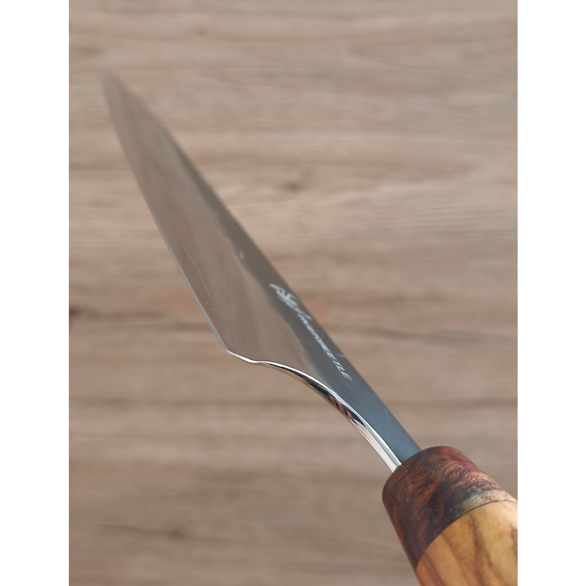 TIGERBEETLE SKD11 Triple Clamp Steel 8.5 inch Chef Knife SKD11 Japanese Steel Chef Knife for Home Kitchen and Dining Room (Huanghua Pear Wood+Olive Wood)