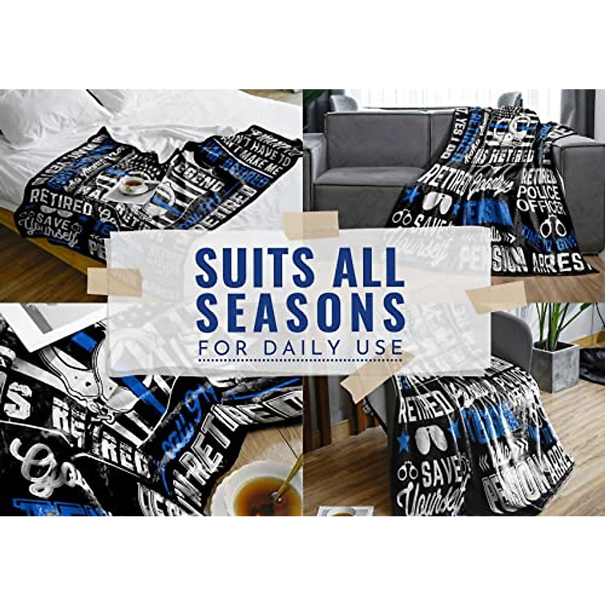 InnoBeta Police Officer Retirement Gifts, Funny Throw Blanket for Retired Police Officers Men, Law Enforcement, Correctional Officer, Cops 65" x 50"