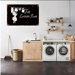 Laundry Metal Signs for Laundry Room Decor, Laundry Metal Sign,Farmhouse Vintage Decor,Modern Art Décor for Laundry Room Wall and Door,By KPSheng 8inchx12inch