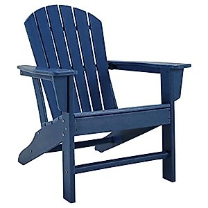 Signature Design by Ashley Sundown Treasure Adirondack Chair, 31.13"W x 33.25"D x 37.75"H, Navy Blue