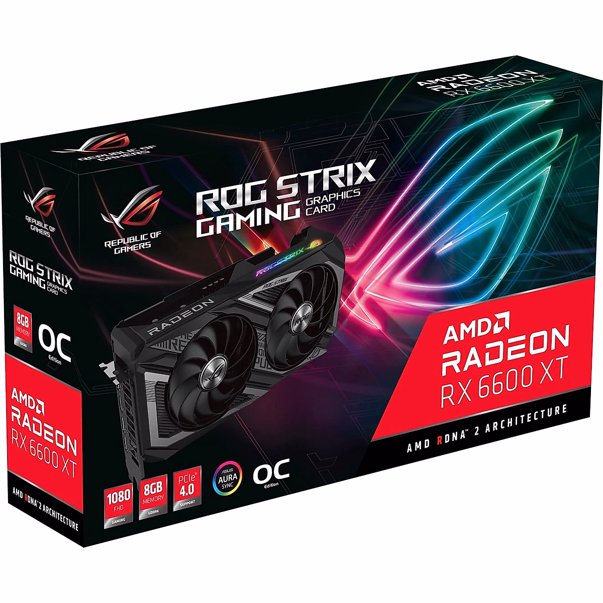 ASUS ROG Strix AMD Radeon RX 6600 XT OC Edition Gaming Graphics Card (AMD RDNA 2, PCIe 4.0, 8GB GDDR6, HDMI 2.1, DisplayPort 1.4a, Axial-tech Fan Design, Super Alloy Power II, GPU Tweak II)