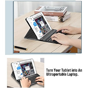 FINTIE Keyboard Case for iPad 6th / 5th Generation (2018/2017), iPad Air 2 / Air 1 (9.7 Inch) - Slim Shell Stand Cover w/Magnetically Detachable Wireless Bluetooth Keyboard, Black