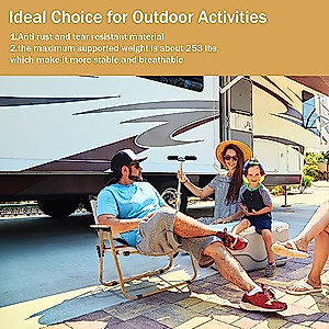 Lallisa 2 Pcs Camping Chair Ultralight Camp Chair, Thicken 600D Oxford Low Lawn Chairs for Concerts Light Portable Folding Beach Chair Supports 253 lbs Carbon Steel Armchairs for Hiking Fishing Picnic