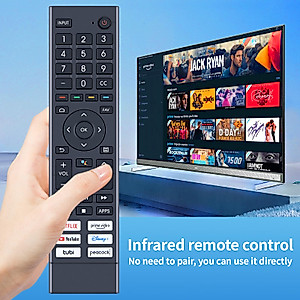 ERF3J80H Replacement Remote Control Fit for Hisense 4K UHD Android Smart TV 43A6G 50A6G 50U6G 50U68G 55U6G 55A6G 55U68G 60A6G 65U68G 65A6G 65U6G 70A6G 75A6G 75U6G 75U68G（No Voice Function）