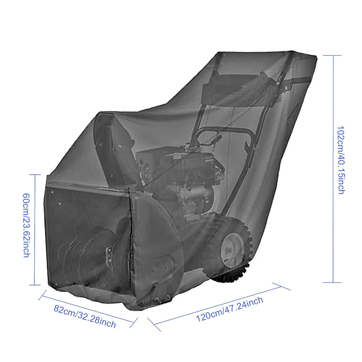 SaferCCTV Snow Blower Cover, Fabric Waterproof Snow Thrower Cover Dust Snow Proof Thower, Outdoor Protection Universal for Electric 2 Stage Snow 47" x 32" x 40", Black