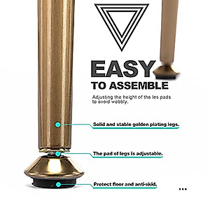 FCQuality Velvet Vanity Chair with Tufted Back Gold Metal Legs Dining Chair Mid Century Modern Upholstered Accent Desk Chair for Living Room Home Office Bedroom, Cobalt/Royal Blue