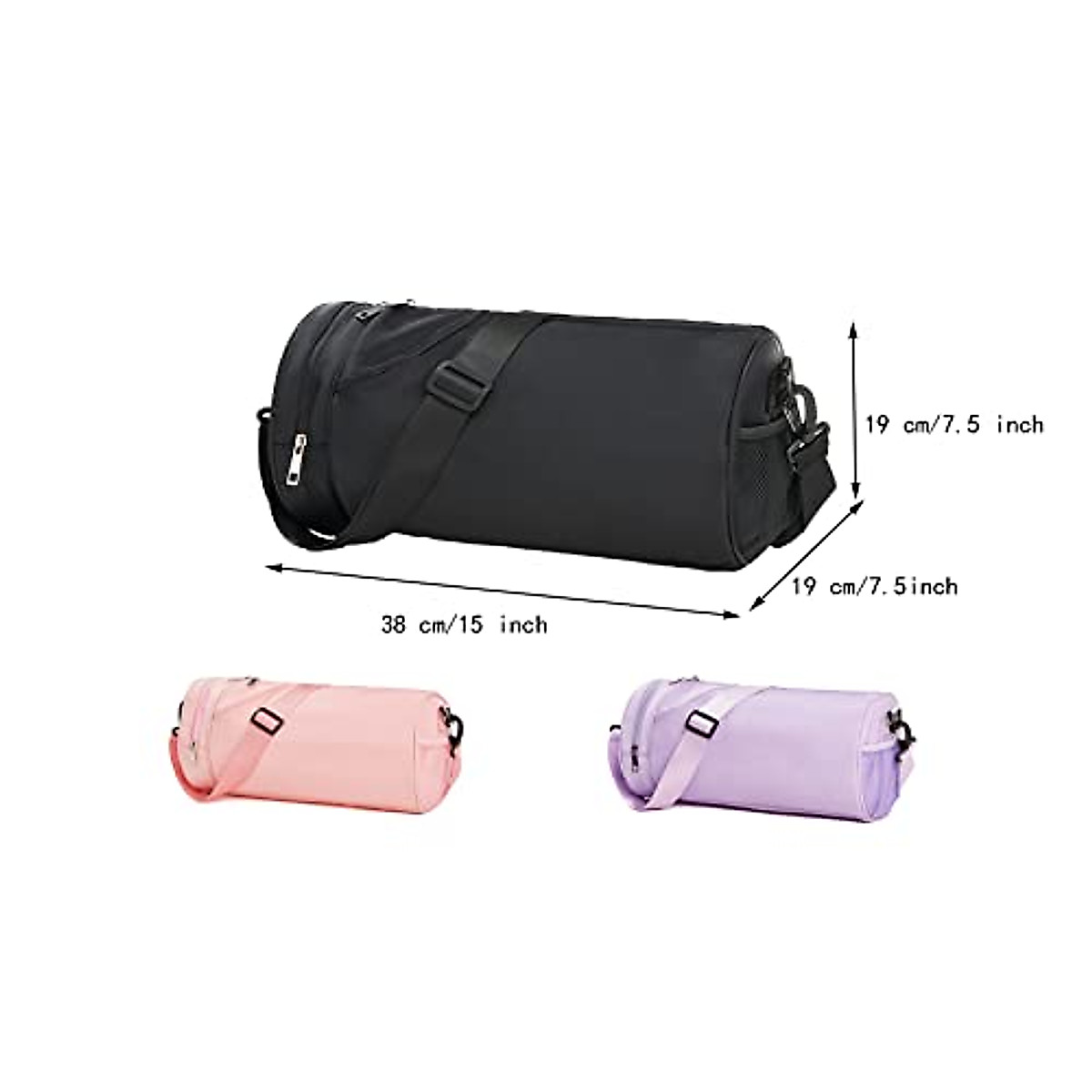 Sports Bags for Women and Men,Travel Bag for Sports, Travel Bag and Handbags,Gym,Fitness bag，Duffle Bag for Weekend Trips，Swim Bags with Wet Clothes Compartments. (black)