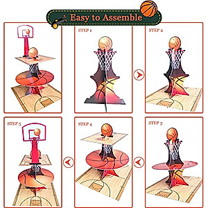 Basketball Theme Party Cake Tower Decorations Basketball Cupcake Stand (Square - Basketball)