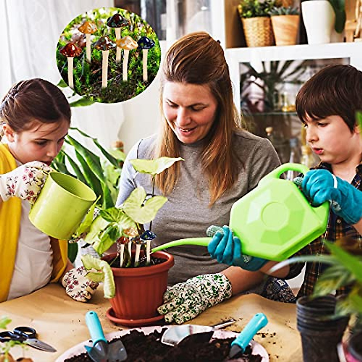 Garden Decor Mushrooms, Mushroom Pots for Yard Fairy Garden Decoration DIY Ornament for Dollhouse Potting Shed Flowerpot Plants Lawn Garden Outdoor Resin Statue