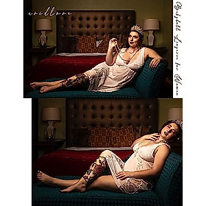 Avidlove Babydoll Lingerie for Women Sexy Long Nightgowns V Neck Sleepwear Bridal Nighty White, L