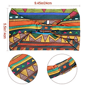 WILLBOND 4 Pieces African Headbands Yoga Headband Stretchy Wide Knotted African Hair Band Hair Accessories for Women and Girls (Vintage Series)