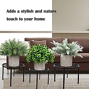HAINARverS Metal Plant Stands 5-Pack, Heavy Duty Rustproof Iron Corner Flower Pot Stand Holder,Round Supports Display Rack Tiered Plant Stand Shelf For Indoor And Outdoor Multiple (Black)