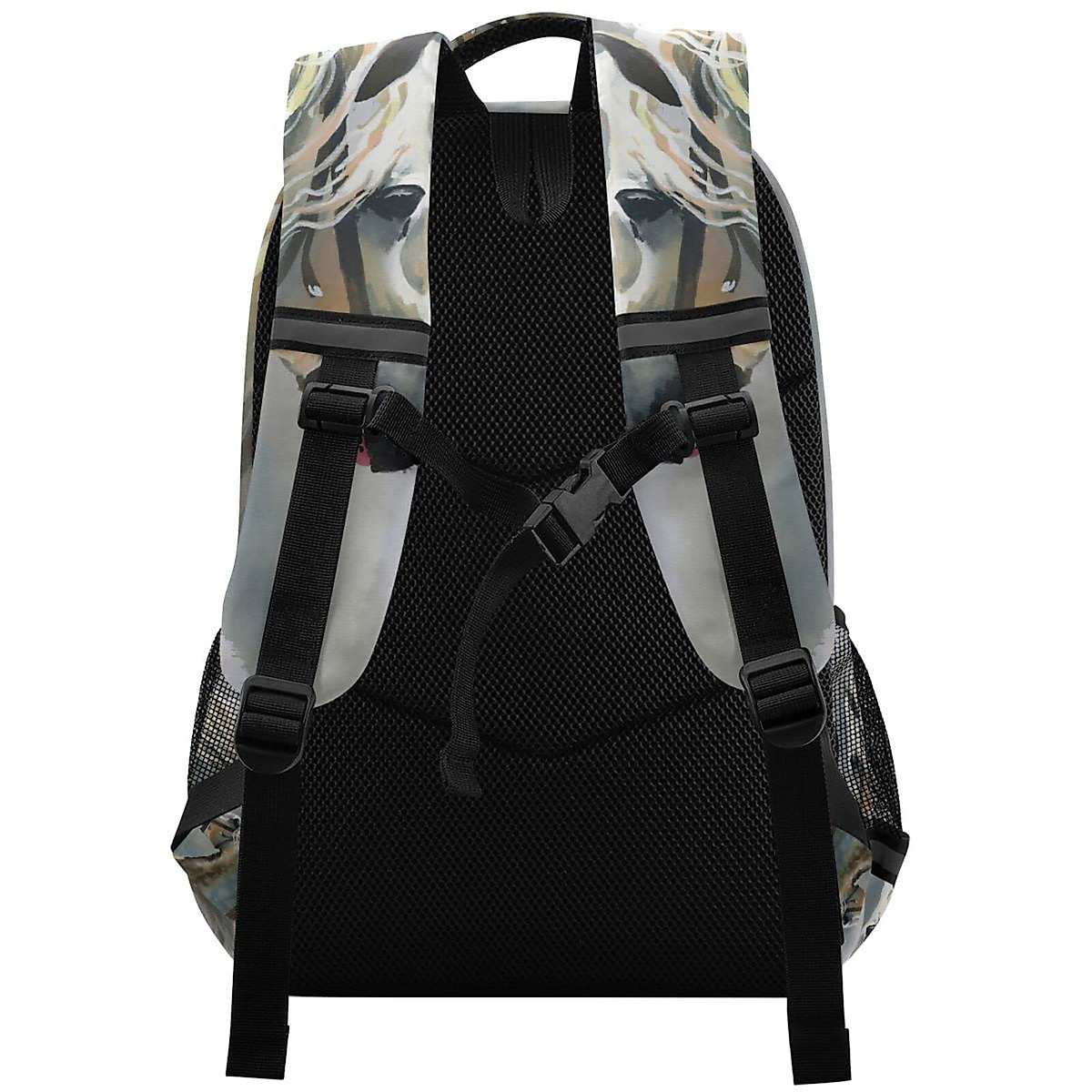 JIPONI Dreamy White Horse Backpack For Girls Boys School Kids Bookbag Travel Laptop Backpack Purse Daypack With Chest Strap