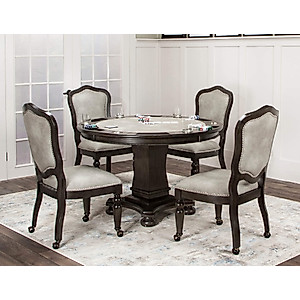 Sunset Trading Vegas Game and Dining Chair, Gray/Black/Off-white