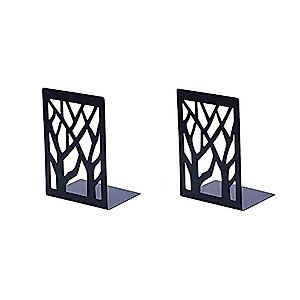 Book Ends Universal Premium Bookends for Shelves, Non-SkidBookend, Heavy Duty Metal Book End, Bookend Supports, Book Stoppers 1 Pairs, Black