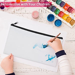 12 Pieces Cosmetic Bags Multipurpose Sublimation Blanks DIY Heat Transfer Makeup Bags Iron on Transfer Zipper Canvas Pouch Toiletry Pouch Pencil Bag for Travel DIY Craft School