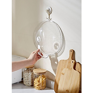 Microwave Splatter Cover for Food,Clear Microwave Splash Guard Cooker lid with Handle,BPA-Free,Soft Plastic