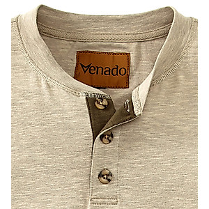 Venado Long Sleeve Shirts for Men – Flex Henley Shirts for Men Outdoor Wear (XX-Large, Oatmeal)