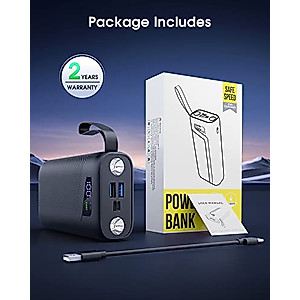 ONLYNEW Power Bank 32000 mAh Portable Charger: PD 20W Super Fast Charger with Powerful Flashlight - Black