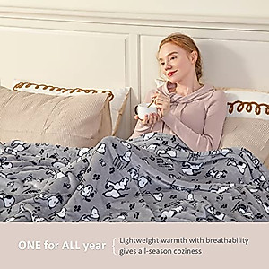 Berkshire VelvetLoft® Peanuts® Snoopy Cute Character Plush Throw Blanket, Peanuts Poses and Paws, Throw (55" x 70")