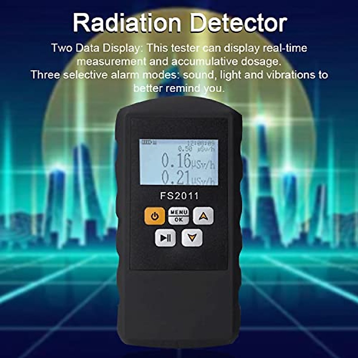GOYOJO Geiger Counter Nuclear Radiation Detector Radiation Dose Alarm Multi-Function Marble Radioactive X-Rays γ-Rays Hard β-Rays Alarm Device Dosimeter High Sensitivity Personal Home use Dosimeter