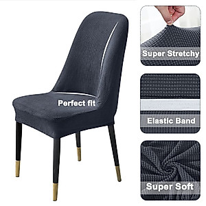 XGANGM Velvet Dining Chairs Slipcovers Without Arms Curved Back Dining Room Set of 4/6/2/1 Modern Nordic Accent Kitchen Dining Chairs Protectors Covers for Party Home,M,4PCS