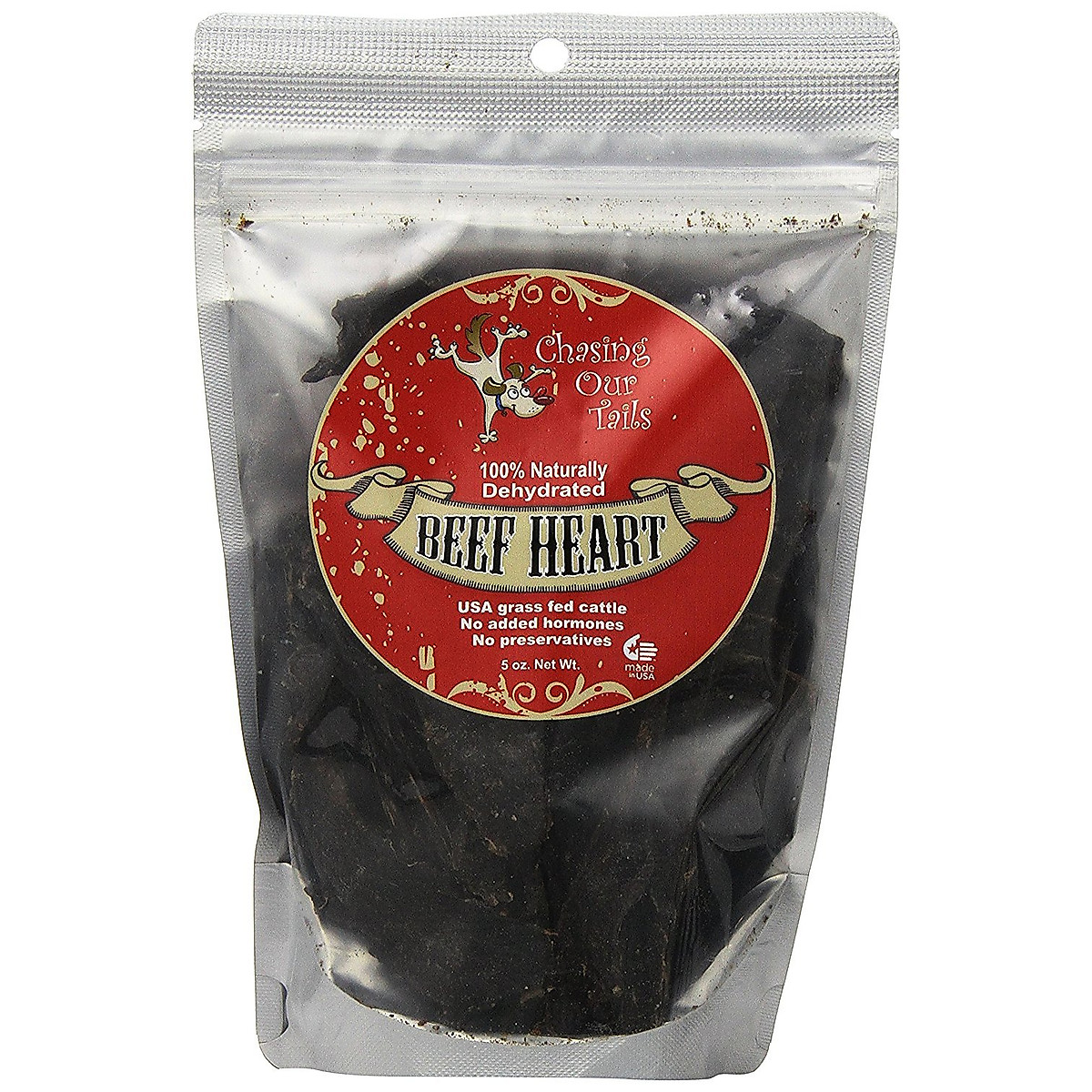 Chasing Our Tails Naturally Dehydrated Beef Heart For Pets, 5-Ounce