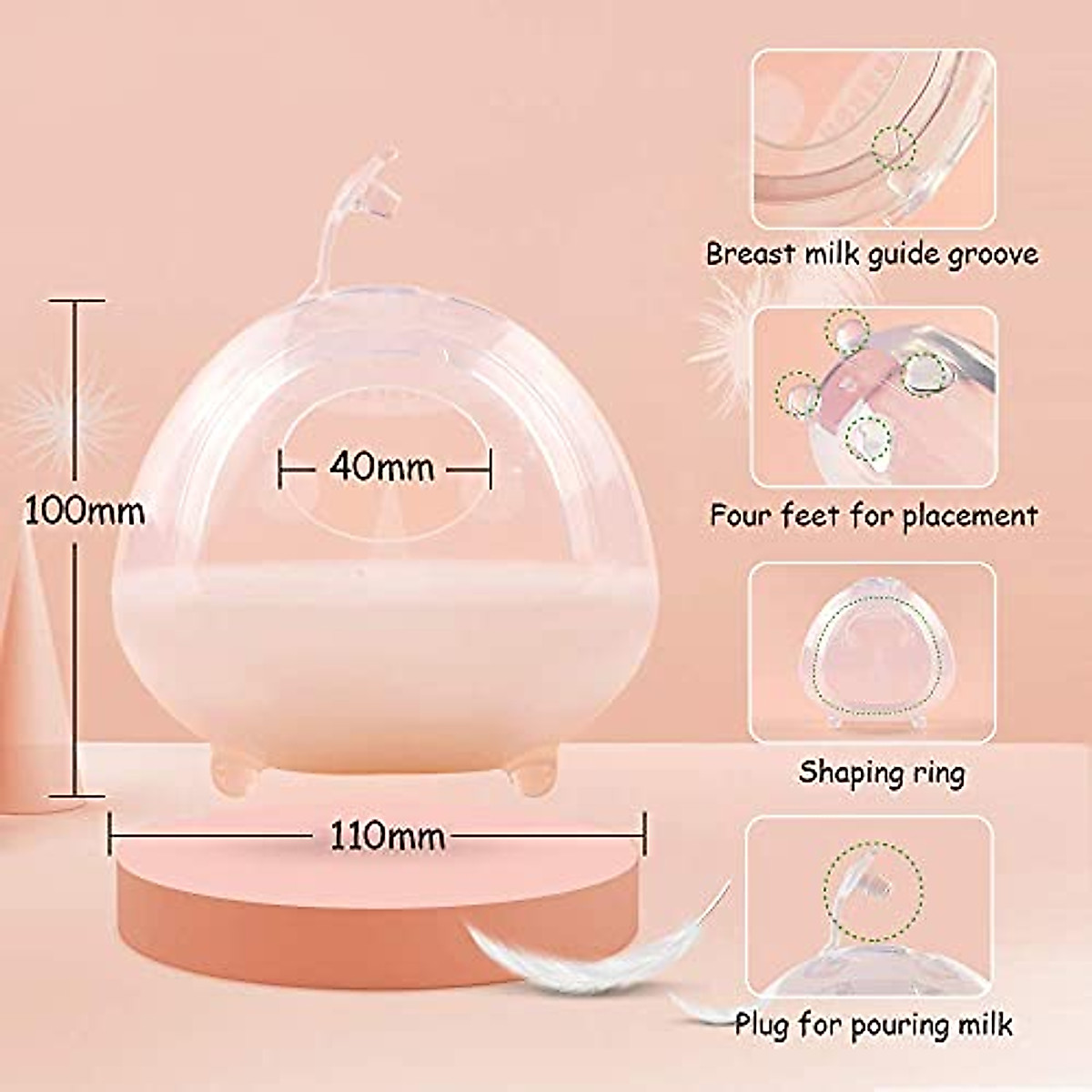 haakaa Ladybug Breast Milk Collector Breast Shells Milk Saver Nursing Cups for Large Milk Supply, Replace Disposable Breast Pads, Reusable & Wearable (150ml, 1 Pc)