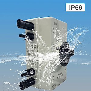 MicrOutdoor Solar Panel Switch Disconnect IP66 Solar Disconnect Switch Box 64A Solar PV DC Isolator Switch Disconnector Solar Combiner Box for Solar Panels PV DC Switch for Solar Power System