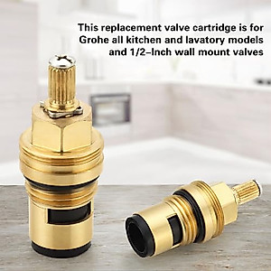 Ceramic Cartridge for Grohe 45883000, Right Side of the Sink Anti-Clockwise Closing Cartridge Replacement, Faucet Cartridge Replacement Assembly, Brass