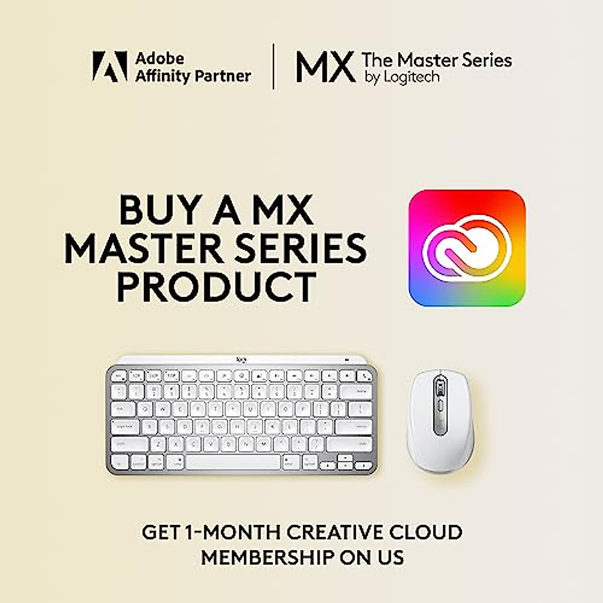 Logitech MX Backlit Keys Mini for Mac Minimalist Wireless Illuminated Keyboard, Compact, Bluetooth, USB-C, for MacBook Pro, Macbook Air, iMac, iPad - With Free Adobe Creative Cloud Subscription
