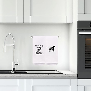 NEGIGA Labrador Retriever Gifts Kitchen Towels 16x24 Set of 4, Labrador Gifts, Black Lab Kitchen Towel, Dog Kitchen Towels Dish Towel Tea Towel Hand Towels