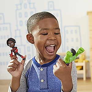 Spidey and His Amazing Friends Hero Reveal 2-Pack, Marvel Action FiguresMask Flip Feature, Miles Morales and Hulk
