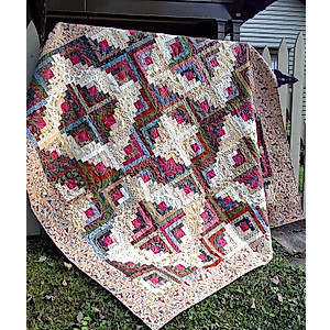 Bundle of Creative Grids Log Cabin Trim Tool for 8" Finished Blocks Quilt Ruler (CGRJAW1) and Country Retreat Log Cabin Pattern by Cut Loose Press