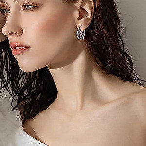 Turtle Earrings 925 Sterling Silver Celtic Turtle Leverback Hoop Earrings for Women Turtle Jewelry Irish Celtic Knot Earrings