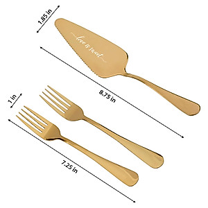 Lillian Rose Gold Wedding Cake Server Set, 7.25"