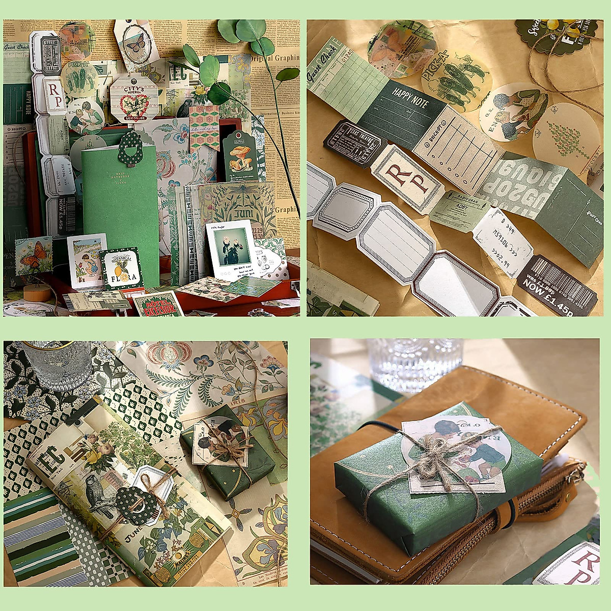 YagCu Aesthetic Scrapbook Kit, Junk Journal Scrapbooking Supplies, Vintage Journaling Set Bullet Journals Material, Large Collection for Teen Girls Women Adults Beginners, Arts Craft Ephemera