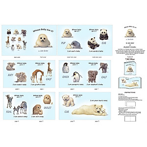 Nursery Animals Baby Soft Book Panel - Whose Baby Am I by Elizabeth's Studio - 100% Cotton