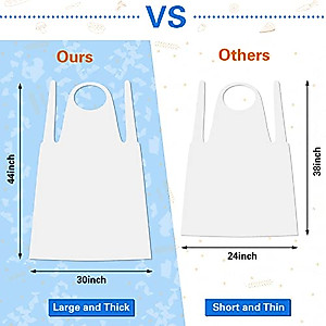 JULMELON Large Disposable Aprons 50 PCS 44 X 30 Clear Plastic Aprons Disposable Adults Painting Aprons Disposable Smocks for Adults Painting Cooking Picnic Party Etc