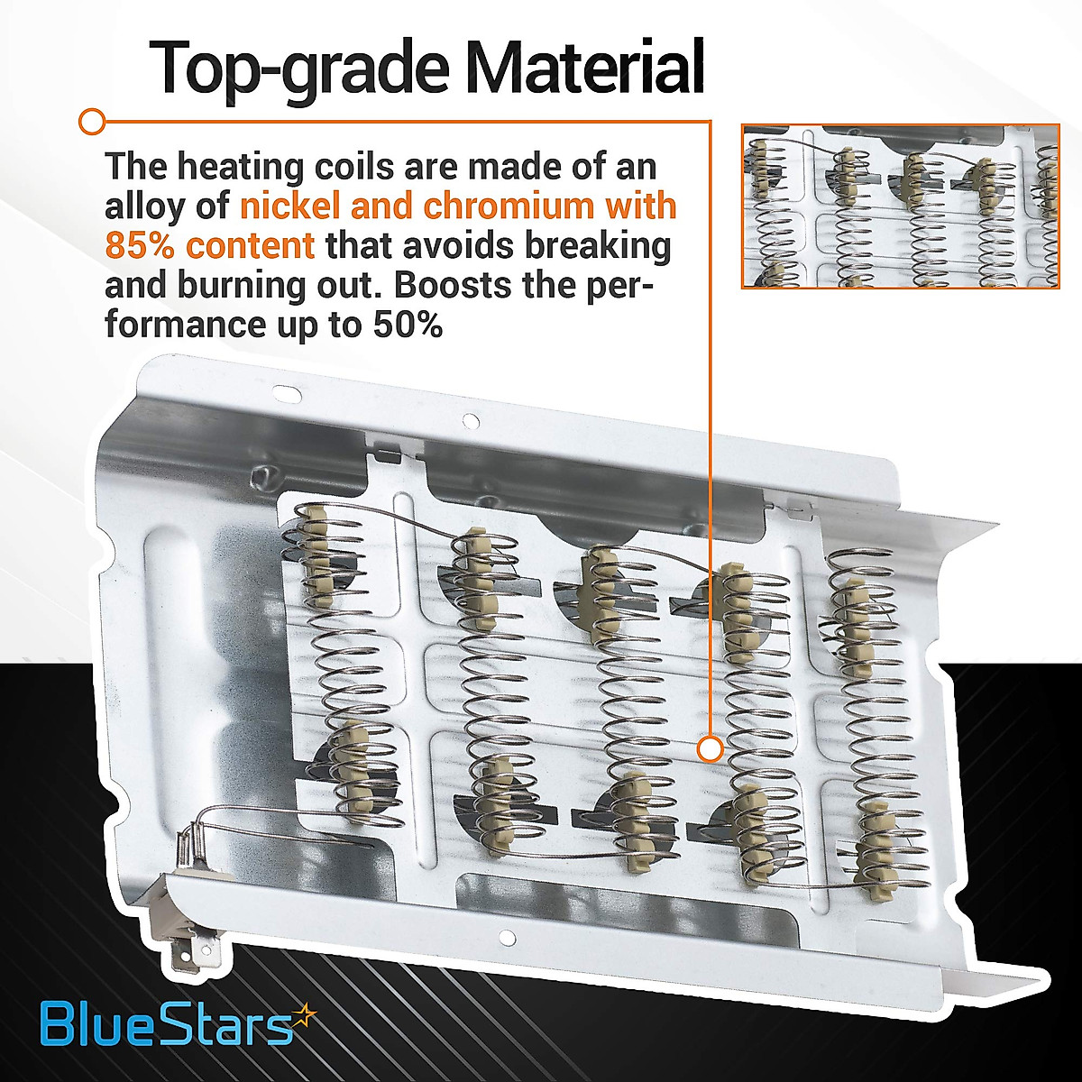 BlueStars 279838 W10724237 Dryer Heating Element 3387134 3977767 Thermostat 3392519 3977393 Thermal Fuse Kit - For Whirlpool Kenmore Roper Amana Dryers NED4655EW1 MEDX655DW1 8565582 3403585 AP3094254