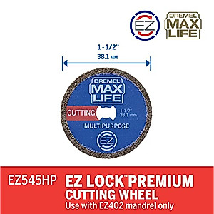 Dremel Max Life EZ545HP 1-12" (38.1mm) High Performance Diamond Wheel , Blue