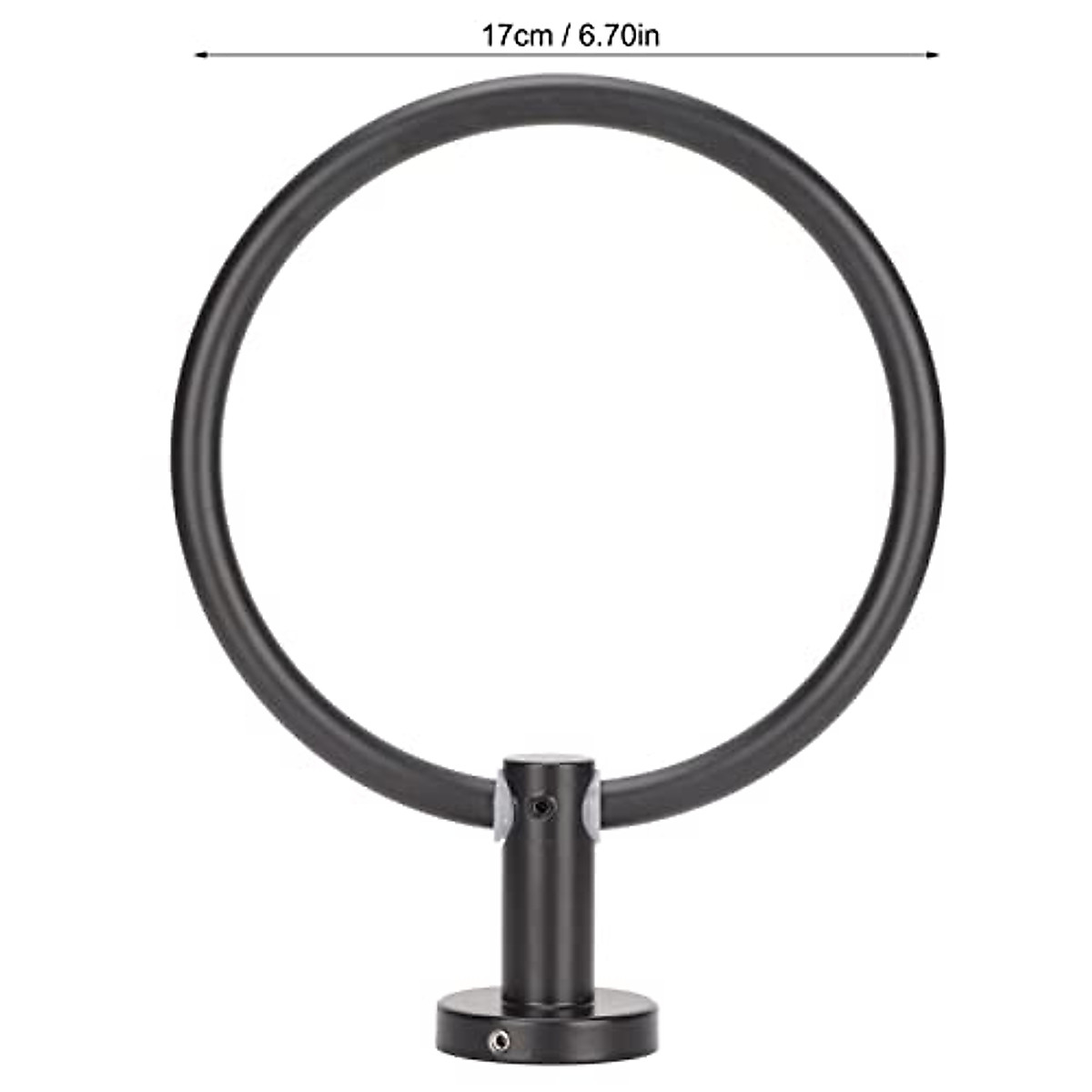 Towel Ring for Bathroom, 6.7in Diameter Towel Holder Ring, Aluminium Round Bath Towel Rings, Space Saving Ring Towel Holder, Multiuse Wall Towel Ring Holder for Bathroom Hotel(Black)