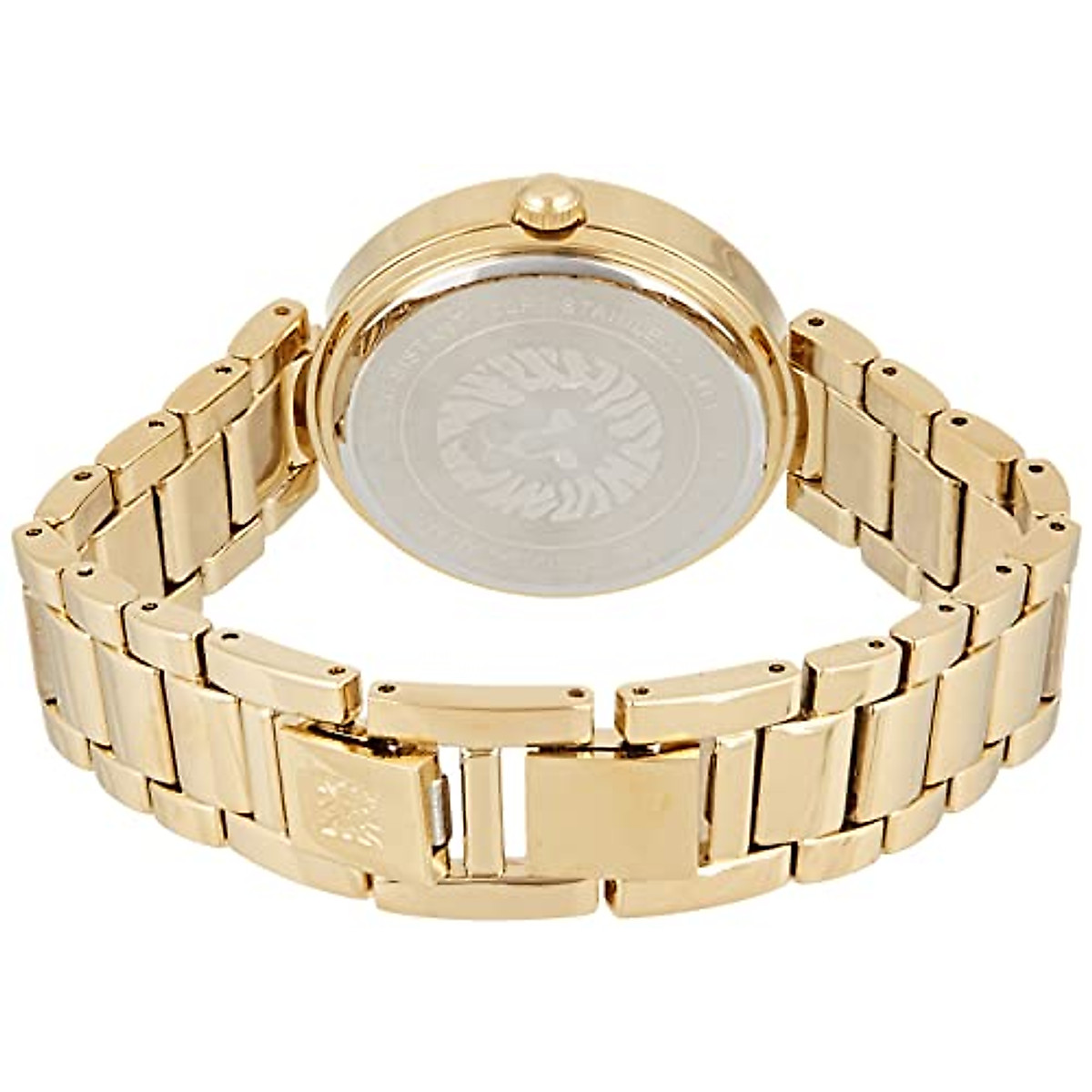 Anne Klein Women's AK/1362GNGB Diamond-Accented Gold-Tone Bracelet Watch