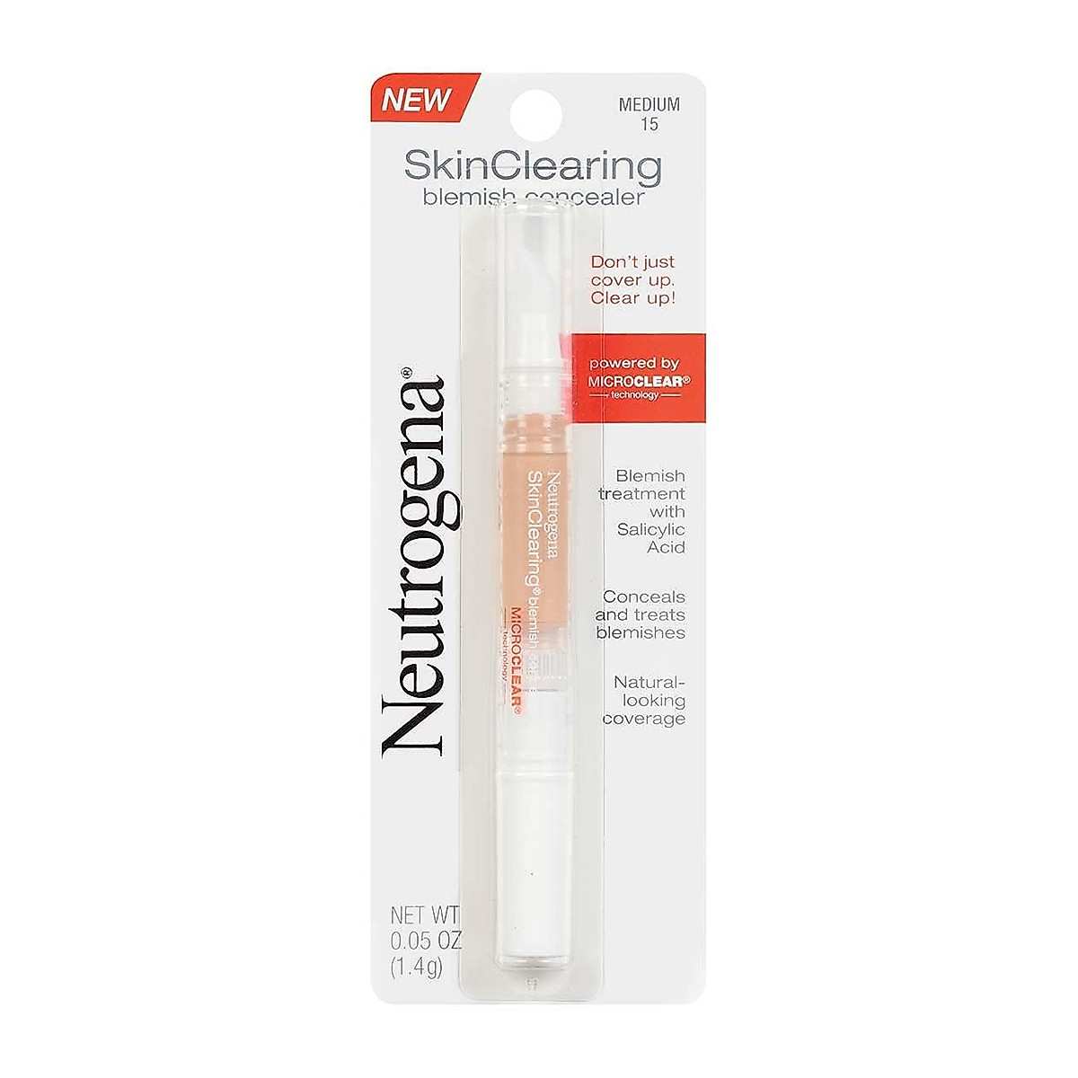 Neutrogena Skinclearing Blemish Concealer With Salicylic Acid, Medium 15,.05 Oz. (Pack of 2)