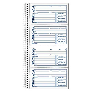 TOPS Phone Message Book, Carbonless Duplicate, 4 Messages per Page, 200 Set per Book (4002)