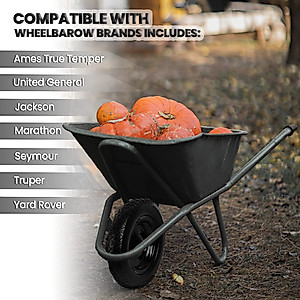 AR-PRO 4.80/4.00-8" Flat Free Tire and Wheel - 14.5" Solid Wheelbarrow Tires with 3" -7" Centered Hub and 5/8" Extra 3/4"Bearings - Universal for 4.80-8 4.00-8 4.00-6 3.50/3.00-8 Wheelbarrow Wheels